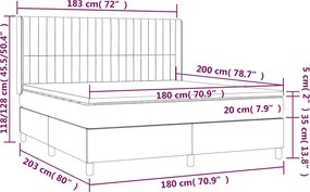 Box spring postel s matrací krémová 180x200 cm textil 3131614