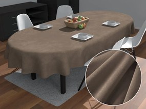 Biante Sametový oválný ubrus Velvet Premium SVP-005 Světle hnědý 100x140 cm