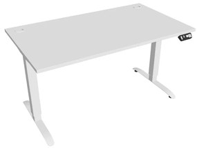 Elektr. nastavitelný stůl 140x80 s pamětí - HOBIS MOTION MS 2M 1400 Dekor stolové desky: bílá, Barva kovové podnože: bílá