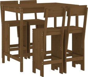 5dílný zahradní barový set medově hnědý masivní borové dřevo 3157808