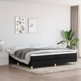 Box spring postel s matrací černá 200x200 cm textil 3144201