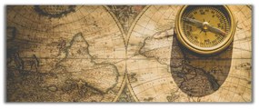 Malvis ® Obraz kompas na mapě Velikost (šířka x výška): obdélník - 120x80 cm