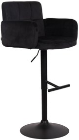 Barová židle Haworth - samet - černý rám | černá
