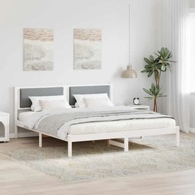 Rám postele Světle šedá 200 x 200 cm Masivní borové dřevo 3394232