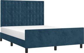 Rám postele bez matrace tmavě modrý 140x190 cm samet 3125999