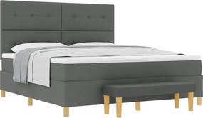 Postel s boxspringem s čelo Tmavě šedá 200 x 180 cm textil 3344318