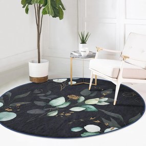 Tmavě šedý pratelný kulatý koberec vhodný pro robotické vysavače ø 80 cm Comfort – Mila Home