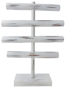 Bílý antik dřevěný stojan na náramky - 44*33 cm