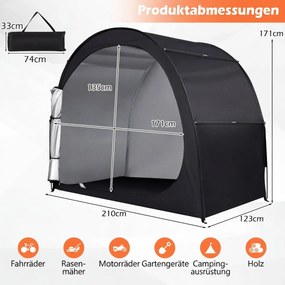 Costway Garáž na kola pro 2 jízdní kola s rolovacími dvířky a taškou.