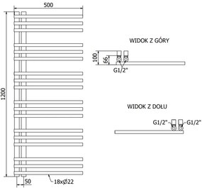 Mexen Neptun, topné těleso 1200 x 500 mm, 456 W, antracitová, W101-1200-500-00-66