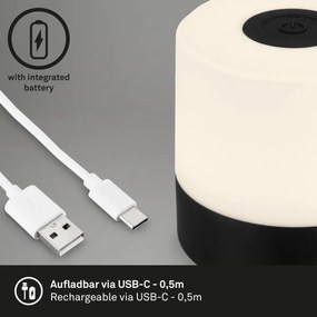 Briloner - LED Stm nab dotyková venkovní stolní lampa LED/2W/5V 2700K IP44 černá