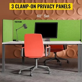 Desk Divider 152,4 cm Desk Privacy Panel, 3 Panel Privacy Akustický panel – Zelená