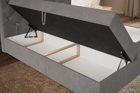 Boxspring s prošívaným čelem Gilda 160x200 cm Barva: Šedá - Jasmine 90