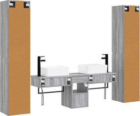Sada koupelnového nábytku 5 ks Šedý Sonoma 33 x 34,5 x 160 cm 3406019