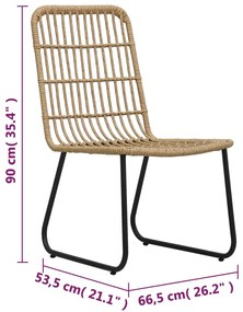 Zahradní jídelní židle 2 ks polyratan dub - Default Title