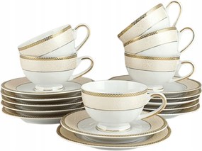 Martha Gold Classic servis na kávu/čaj pro 6 osob z porcelánu/12 ks