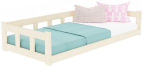 Benlemi Nízká jednolůžková postel FENCE 4v1 se zábranou Zvolte barvu: Cihlová, Zvolte rozměr: 80x160 cm, Zvolte zábranu: S jednou zábranou
