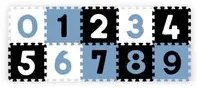 Baby Ono Pěnové puzzle čísla modro-černo-bílá
