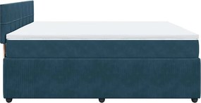 Box spring postel s matrací modrá 200 x 200 cm samet 3290134