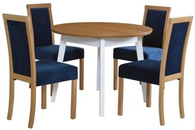 Jídelní stůl OSLO 4 + doprava zdarma deska stolu přírodní buk, podstava stolu bílá, nohy stolu ořech