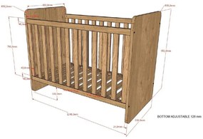 Postýlka v přírodní barvě 60x120 cm Sam – Vipack