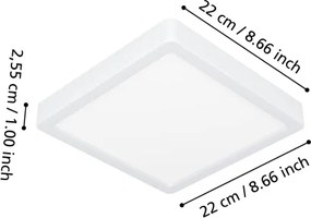 Eglo 901378 -LED RGBW Stm. kou. st. sv. FUEVA-Z LED/10,5W/230V 22x22cm IP44 bílá