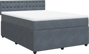 Box spring postel s matrací tmavě šedá 140x200 cm samet 3290071