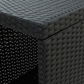 vidaXL Barový stolek s úložným regálem černý 120x60x110 cm polyratan