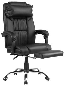 Kancelářská židle z eko kůže černá LUXURY Beliani
