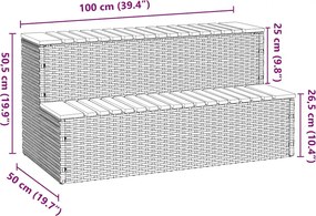 vidaXL Obruby k vířivce 100x50x50,5 cm polyratan a akáciové [4103945] Barva: Béžová