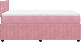 Box spring postel s matrací růžová 120x190 cm samet 3289991