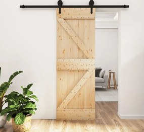 vidaXL Posuvné dveře s kováním 70 x 210 cm masivní borové dřevo [3203227]