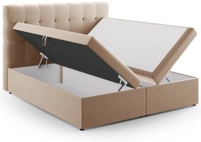 Světle hnědá boxspring postel s úložným prostorem 160x200 cm Bali – Cosmopolitan Design