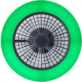 Brilliant G60020/06  Stmívatelné LED svítidlo SALERNO ČERNÉ &amp; reverzn VENTILÁTOR + funkce LED