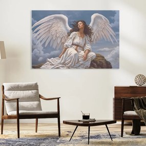 Obraz na plátně - Andělská žena v nebi FeelHappy.cz Velikost obrazu: 150 x 100 cm