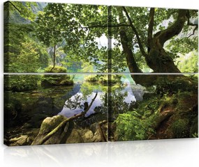 Obraz 120x80 Horské jezero les příroda odraz klid harmonie zeleň