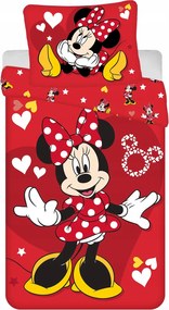 Povlečení 140x200 Myška Mini červená srdce Minnie Mouse povlečení 50x70