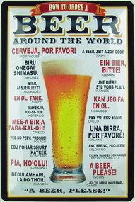 Plechová cedule Beer Velikost: A5 (20 x 15 cm)