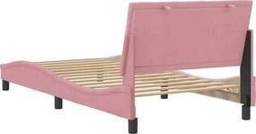 Rám postele bez matrace Hanko růžový 100x200 cm samet 3207836