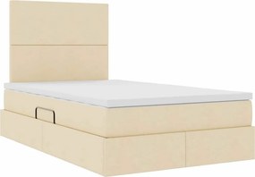 Postel s úložným prostorem a matrací Krémová 120 x 200 cm 3371713