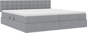 Postel s úložným prostorem a matrací Světle šedá 200 x 200 cm 3370656