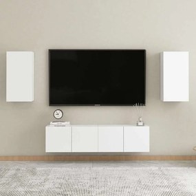 4dílný set TV skříněk bílý kompozitní dřevo 3074453