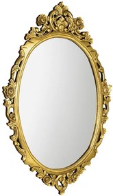 Sapho DESNA oválné zrcadlo ve vyřezávaném rámu, 80x100cm, zlatá - IN352