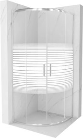Sprchová kabina MEXEN RIO transparentní/proužky, 90x90 cm