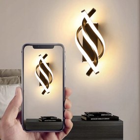 Led Nástěnná Lampa Černá Moderní Kreativní 6000K 22W stmívatelná