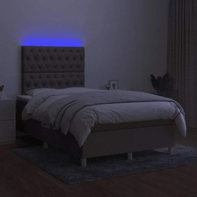 Box spring postel s matrací a LED taupe 120x190 cm textil 3270271