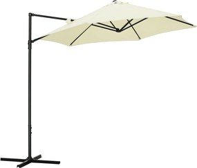 Outsunny Ø256x245 cm Zahradní Slunečník Offset Parasol s Ručním Otočením 360° a Křížovou Základnou pro Terasu a Zahradu | Aosom