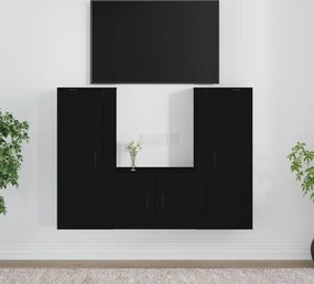 vidaXL 3dílný set TV skříněk kompozitní dřevo [3188744] Barva: Černá