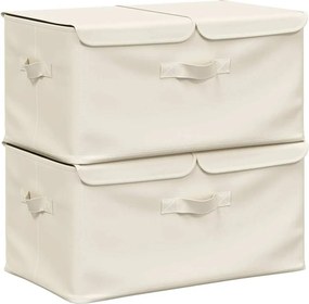 Úložné boxy 2 ks textil 50 x 30 x 25 cm krémové 332917