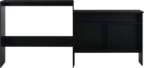Barový stůl se 2 stolními deskami černý 130 x 40 x 120 cm 280218